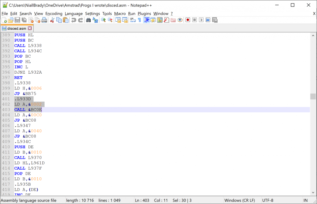Disassembling my old code from 1988 – Part 1 | Amstrad noob