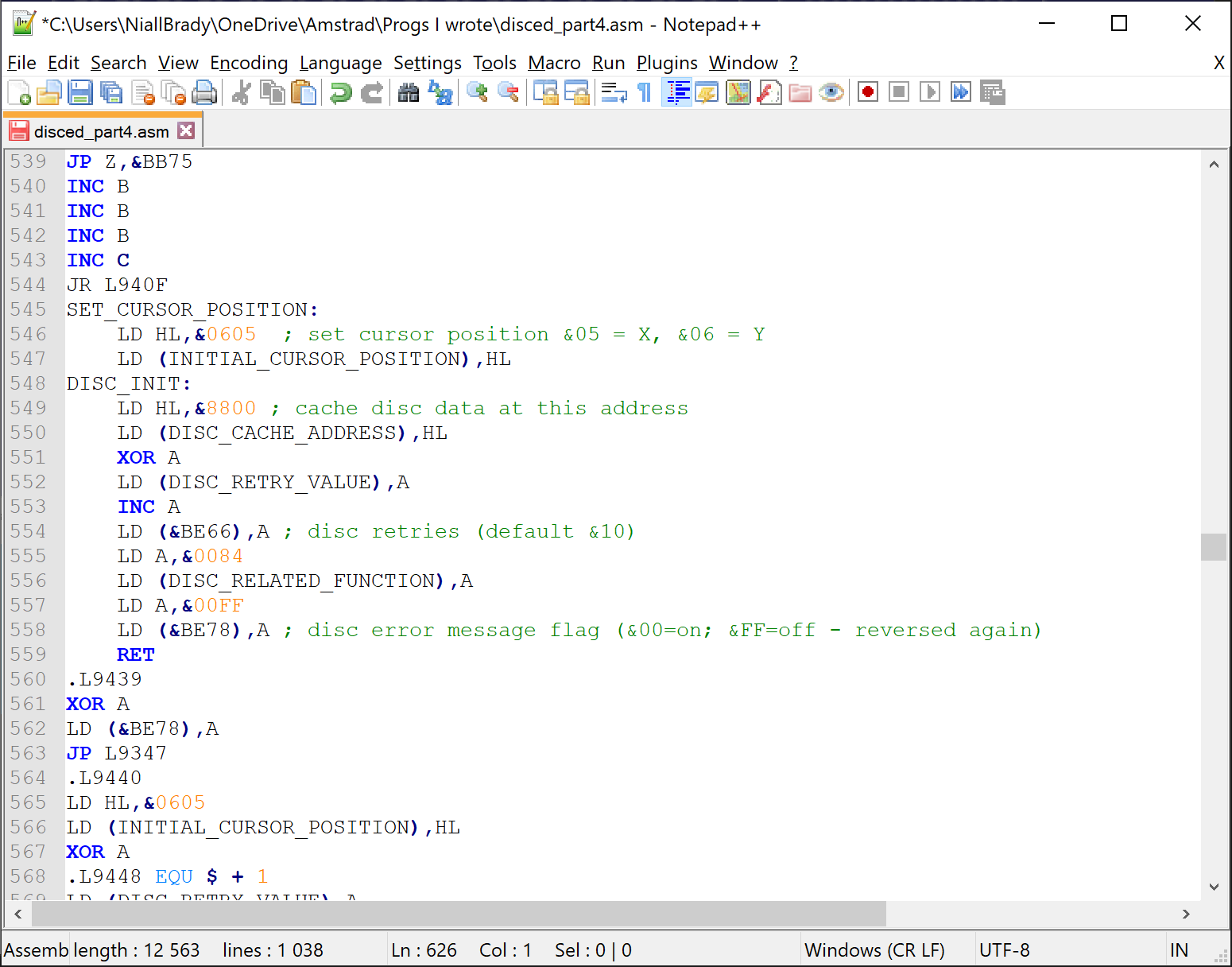 Disassembling my old code from 1988 – part 4 | Amstrad noob