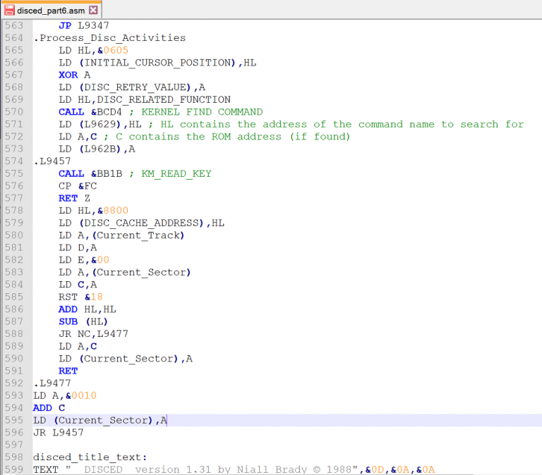 Disassembling my old code part 6 – Processing disc activities | Amstrad ...