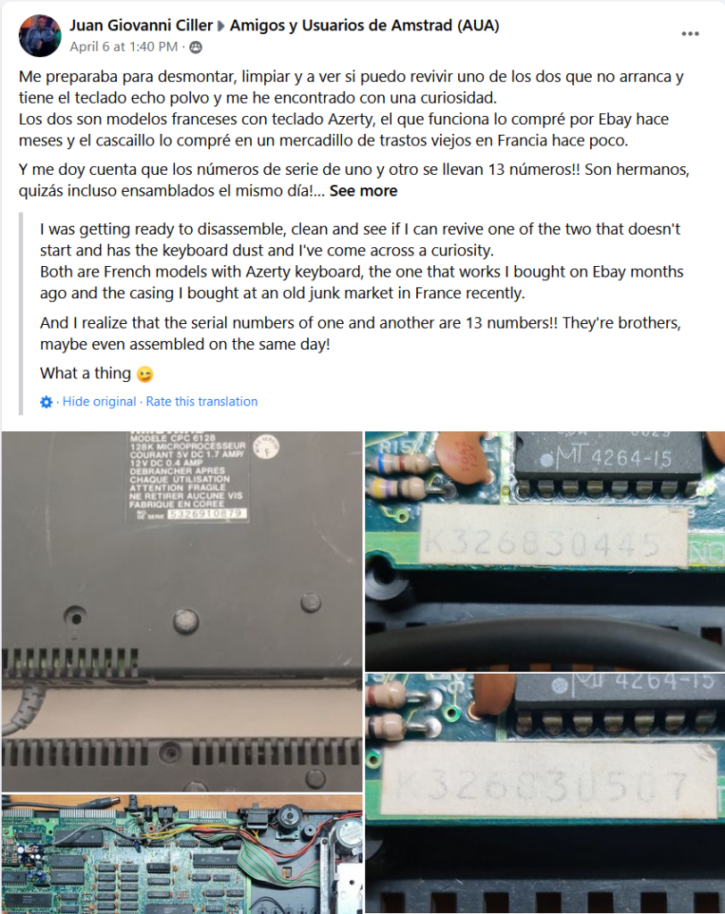 A Great Story About Twin Cpc 6128s Most Likely Manufactured In The Same Factory Hours Apart 